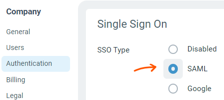 Single Sign On via Generic SAML | Enchant