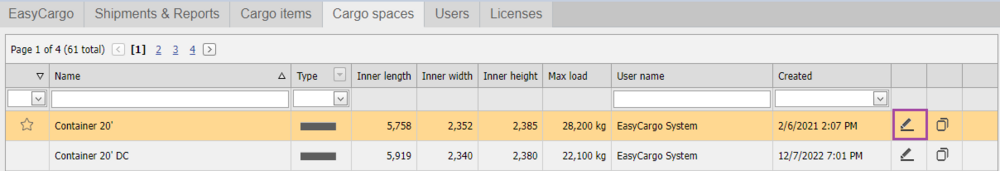 Choosing a Cargo Space | Help | EasyCargo