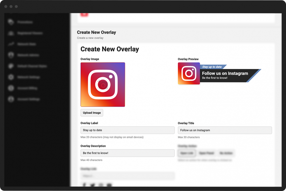 Create a new overlay | PANDA Dashboard Admins