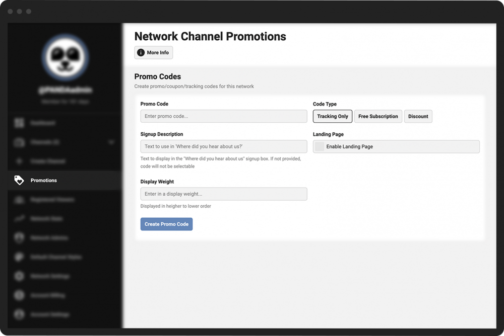 Create promo, coupon, and tracking codes for your network | PANDA ...