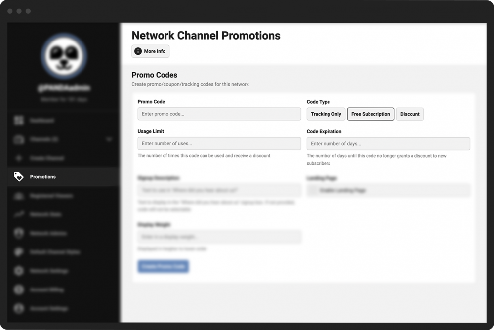 Create promo, coupon, and tracking codes for your network | PANDA ...