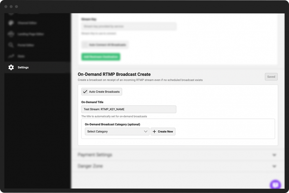 Enable on-demand RTMP broadcasts | PANDA Dashboard Admins
