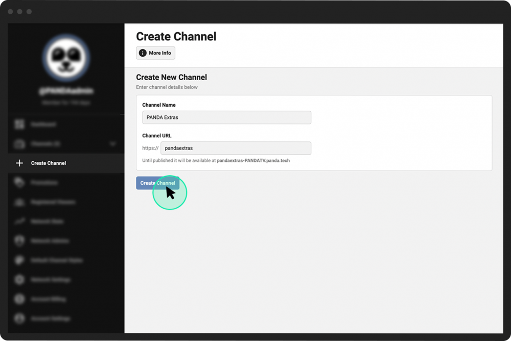 Create a new channel | PANDA Dashboard Admins