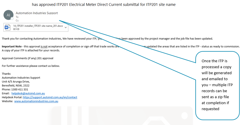 How to complete Automation Industries ITPs | Automation Industries Support