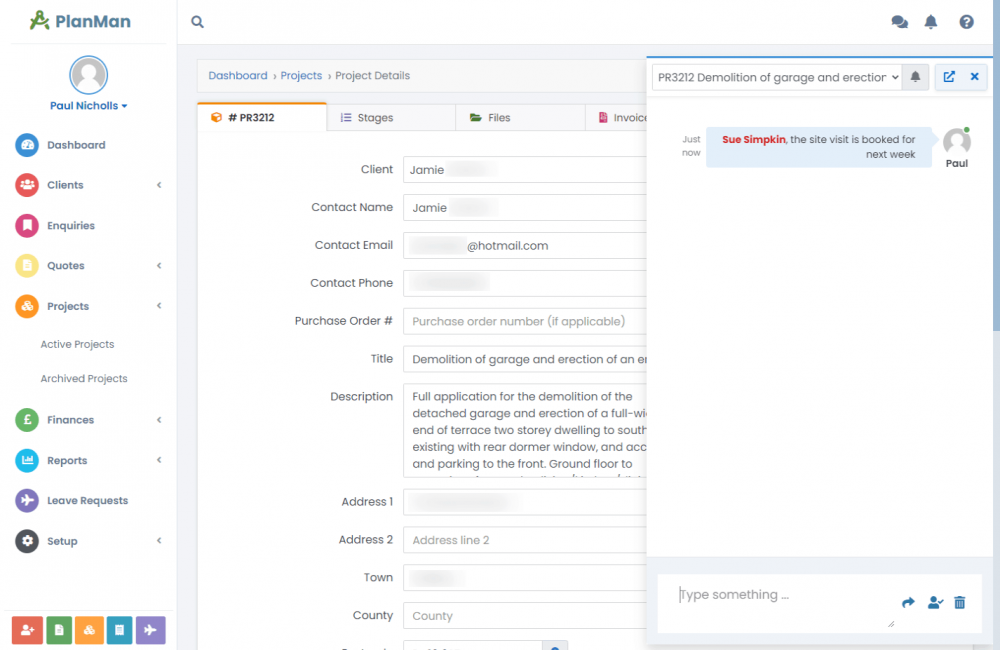 Project Chat | PlanMan