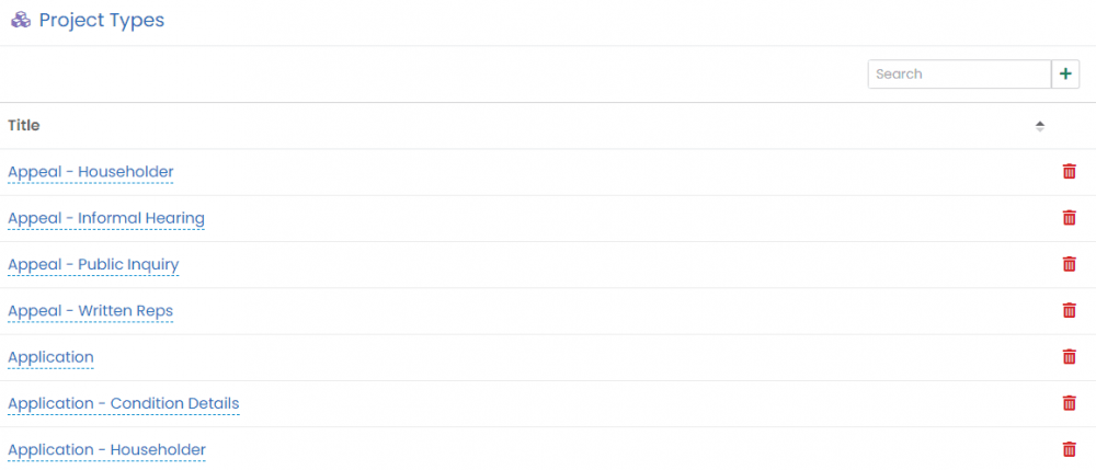 Project Types | PlanMan