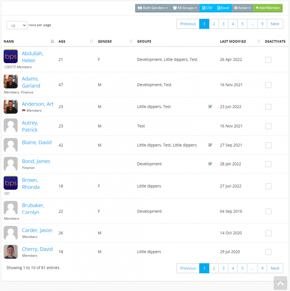 View All Swimmers | SwimClub Manager