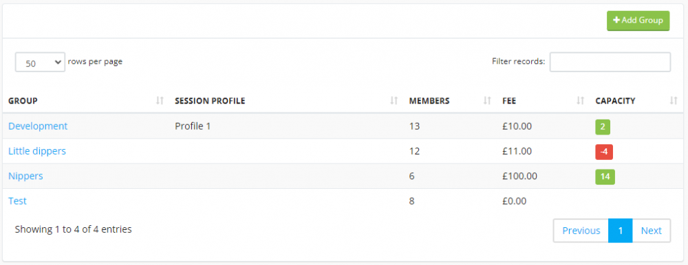 Groups | SwimClub Manager