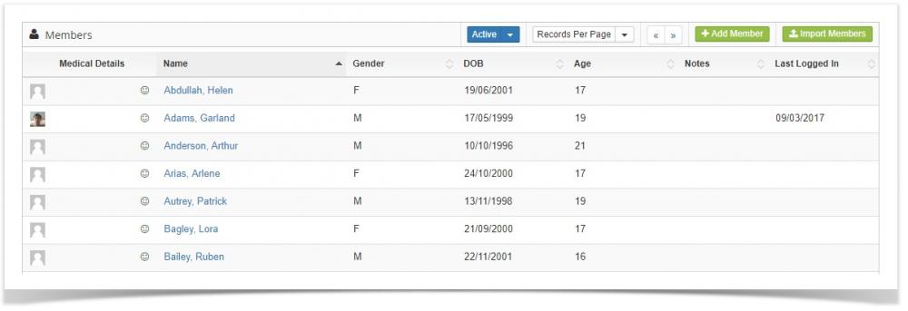 View Members | Manage My Club